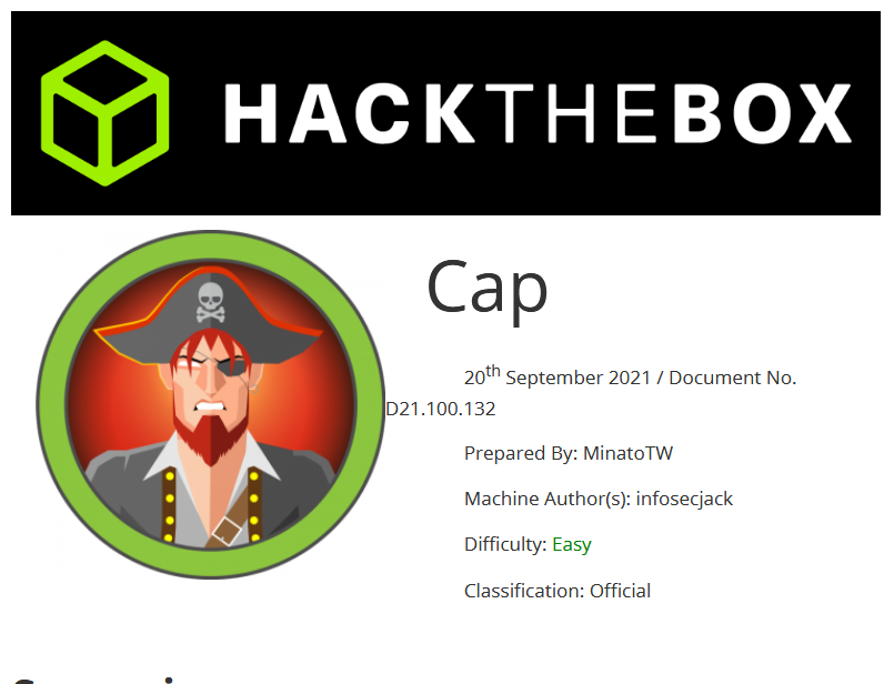 Write-up — HTB Machine (cap). 1️⃣ Enumeration (Port Scanning) | by ...
