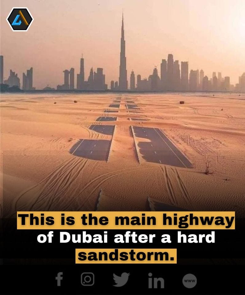 Dubai’s Vital Main Highway Covered in Sand After Intense Sandstorm | by ...