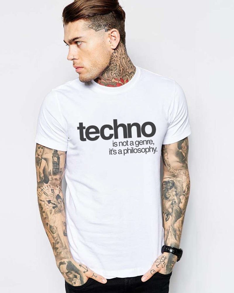techno — is not a genre, it’s a philosophy Férfi Póló - TECHNO - Medium