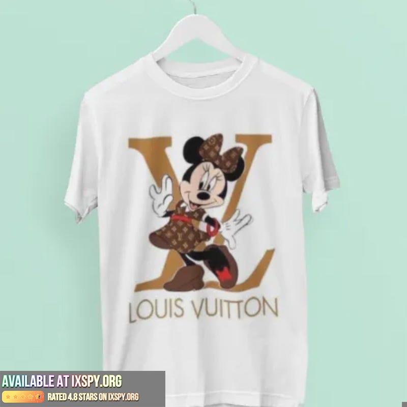 Louis Vuitton Minnie Mouse Golden Logo Luxury Brand T-Shirt For Men ...