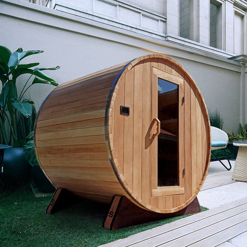 Saunasnet Outdoor Barrel Sauna Kit Basic Style - outdoor sauna - Medium
