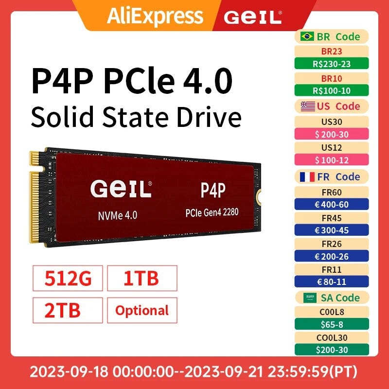 Top 5! GeIL P4P M2 SSD 256GB 512gb 1T 2t 4T 8T Internal Solid State Drive M.2 NVME 1.4 PCIe 4.0 ...