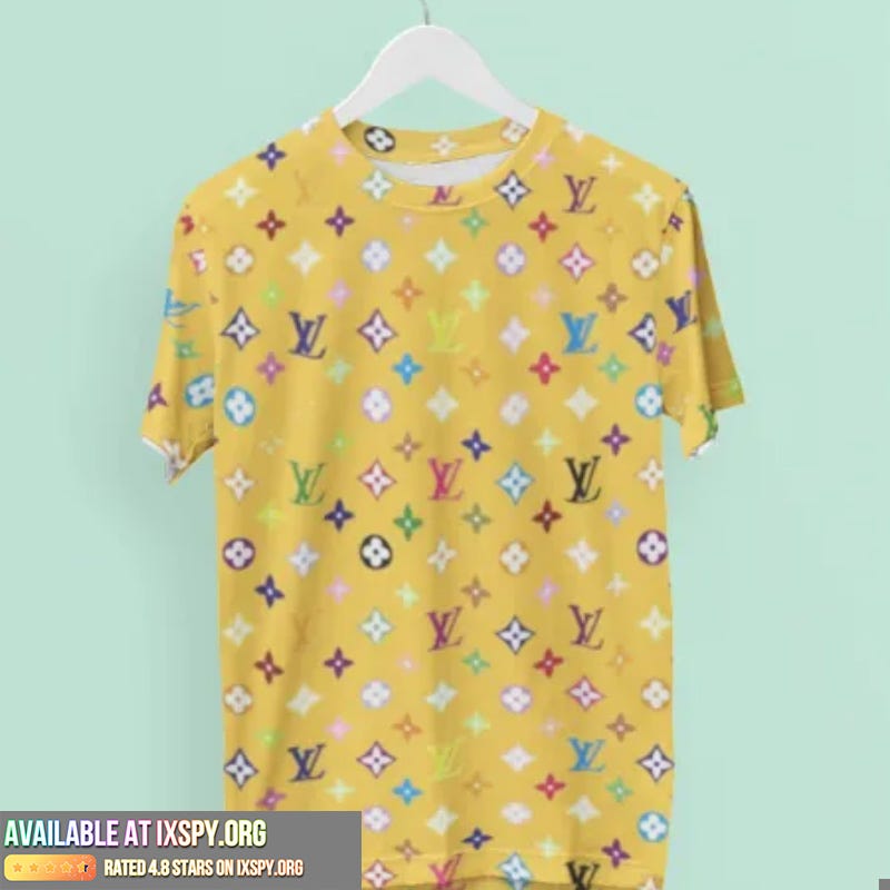 Louis Vuitton Logo Yellow Luxury Brand Premium T-Shirt Outfit For Men ...