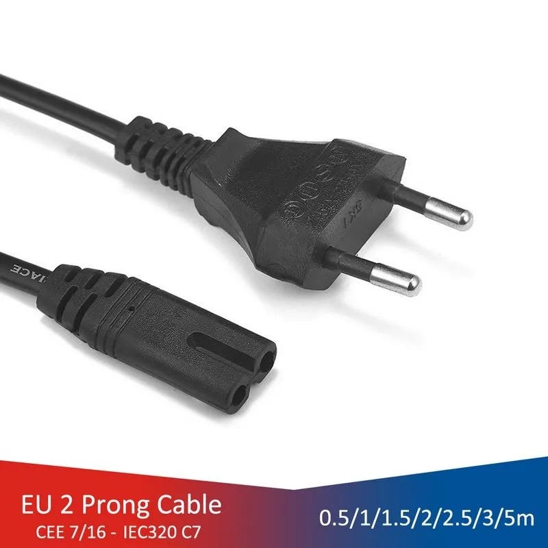 Hot Review! EU Power Cable 2pin IEC320 C7 Power Extension Cord For Dell ...