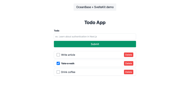Build a Full Stack App with SvelteKit and OceanBase | by Wayne S. | OceanBase Database | Medium