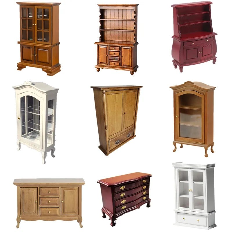 Review! 1PC Multi Style Miniature Closet TV Book Cake Bedside Table ...