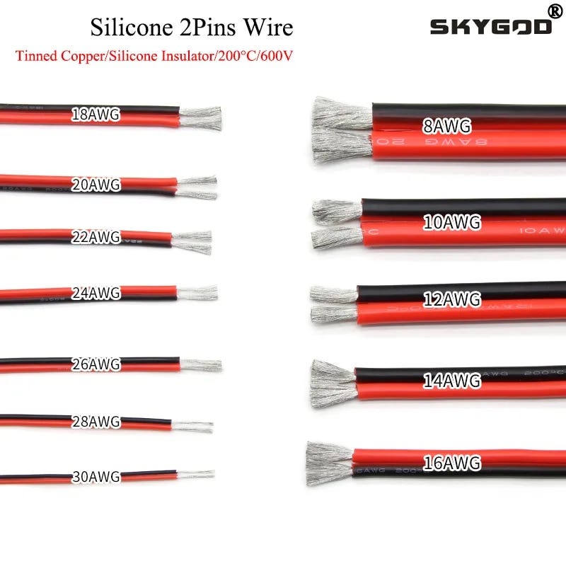 Review! 5M Copper Wire Silicone Rubber Cable Super Soft 8 10 12 14 16 ...