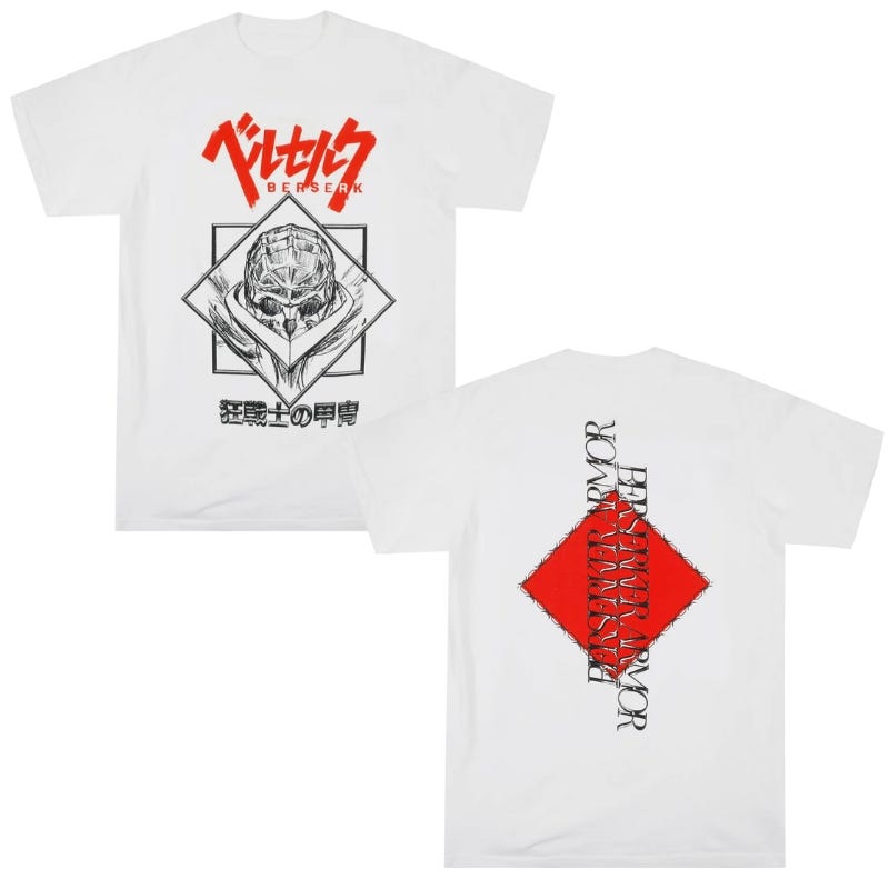 Berserk Armor Anime Japanese Manga Classic Graphic T-shirt | by Berserk ...