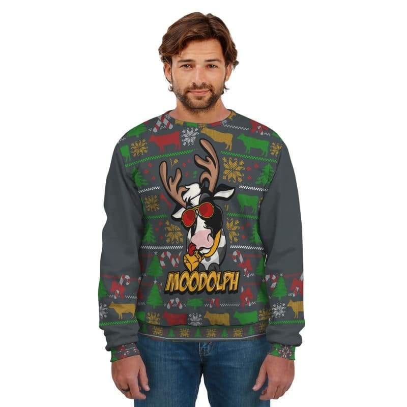 Moodolph Ugly Christmas Cow Sweatshirt Official Merch CL1211 | by The ...