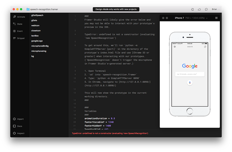 Prototyping Speech Recognition in Framer.js | by Brian Bailey | Framer ...
