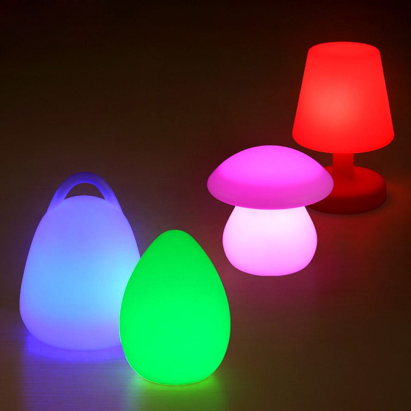 Review Modern LED Light Color Changing Acrylic Shade Cordless Table ...