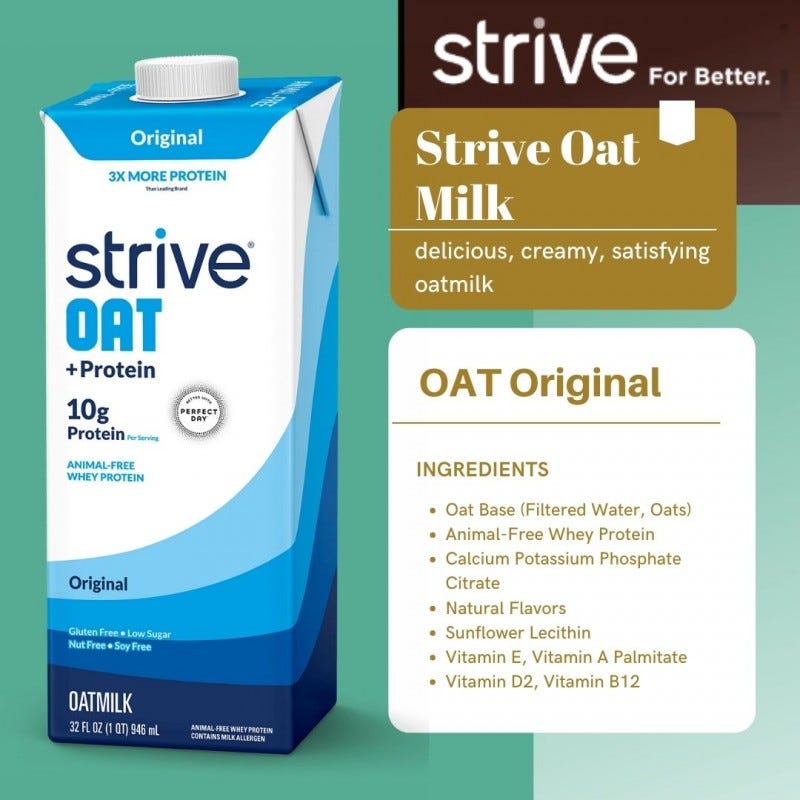 Strive Oat - Delicious, Creamy, Satisfying Oatmilk - Strive for Better ...