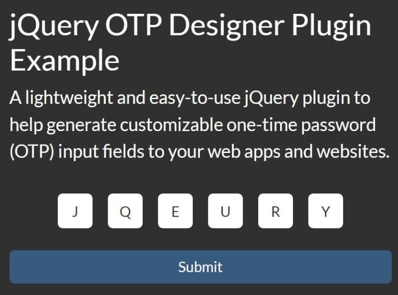 Simplify Your OTP Inputs with OTP Designer jQuery! 🎉 | by Hichem Taboukouyout | Medium