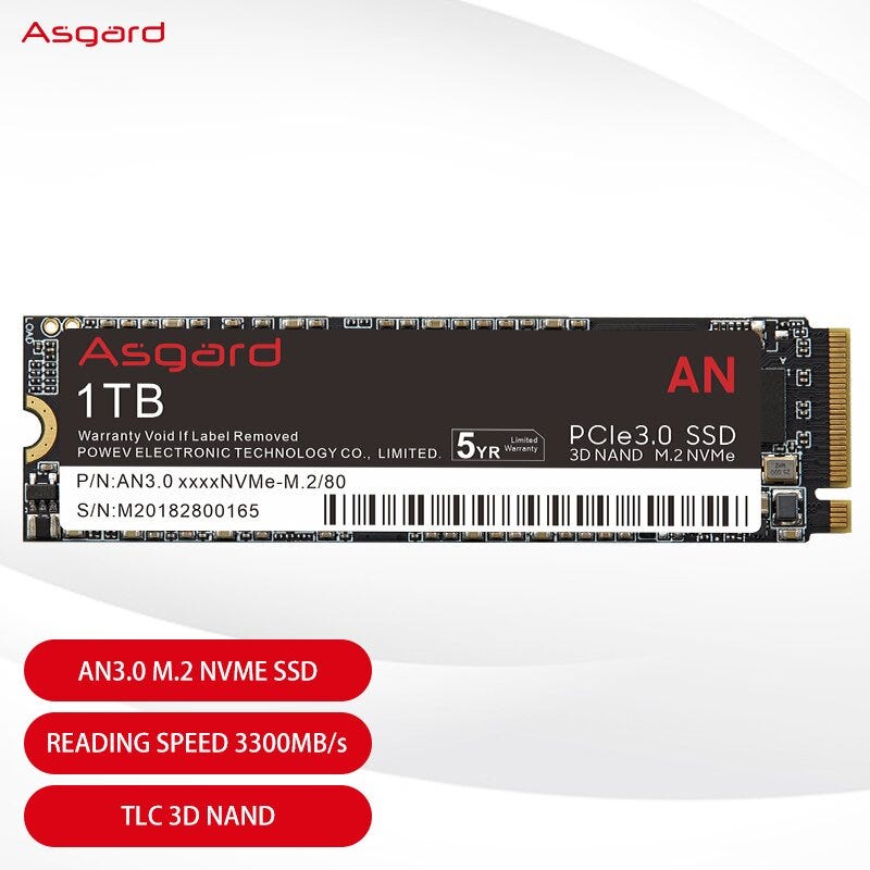 Top 10! Asgard PCIe3.0 X4 SSD M.2 NVMe 512GB 1T AN3.0 series 3000MB/s Internal Hard Disk m2 2280 ...
