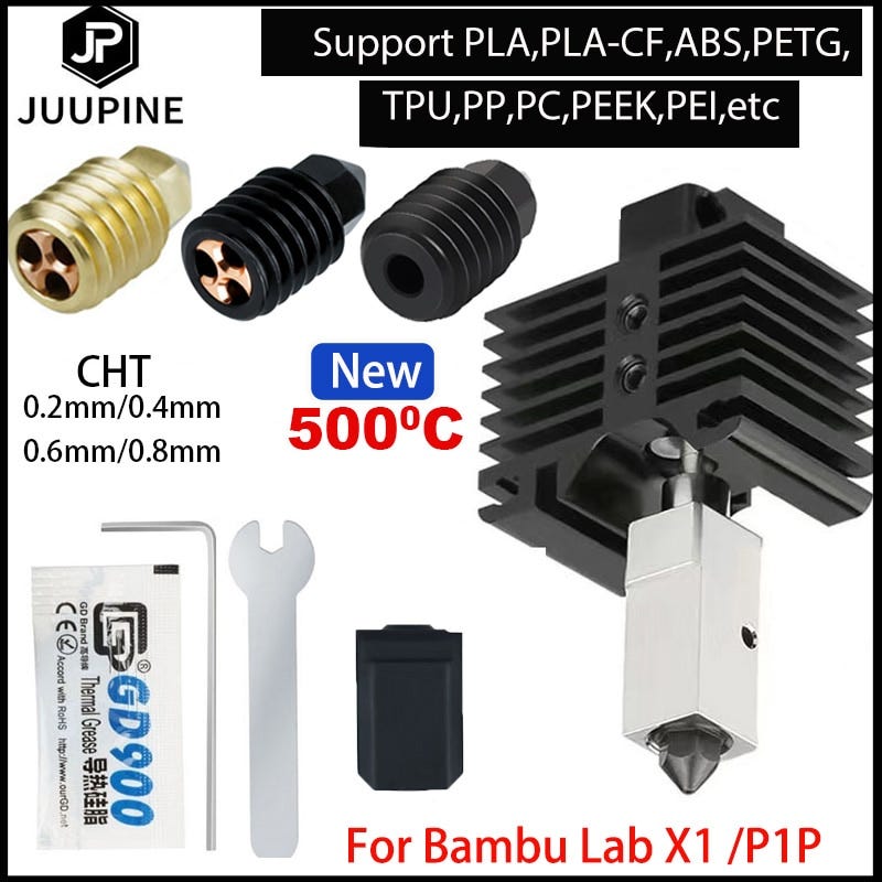 Hardened Steel Nozzles For Bambu Lab A1 A1 Mini Printers 6-Pack 0.4mm ...