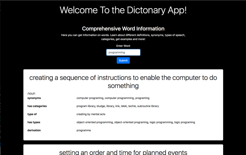 How to build a Dictionary App with JavaScript | by RapidAPI Team | The Era of APIs | Medium