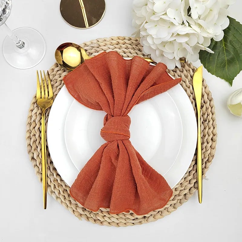 Hot Deals! 100PCS Terracotta Sewing Cloth Napkins Cotton Factory ...