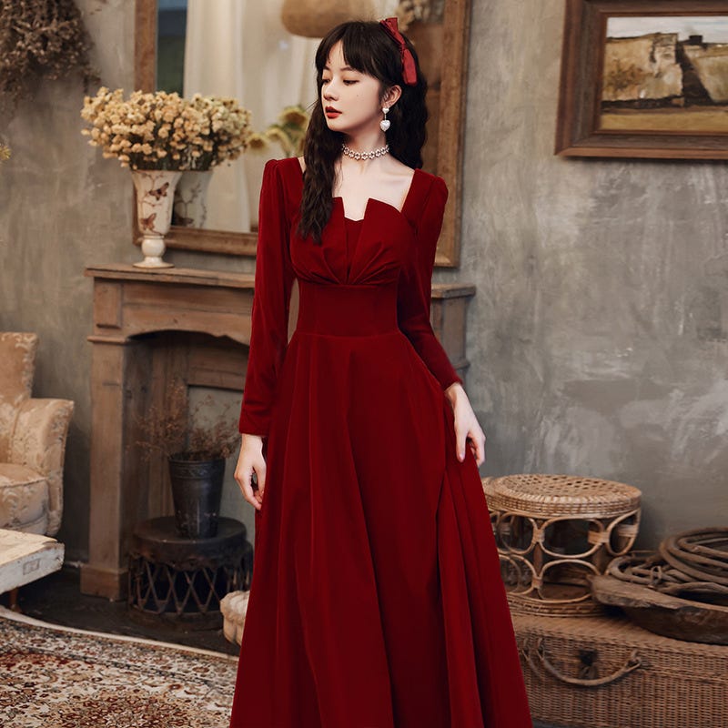 Captivating Elegance: The Wine Red Office Dress for Autumn Occasions ...