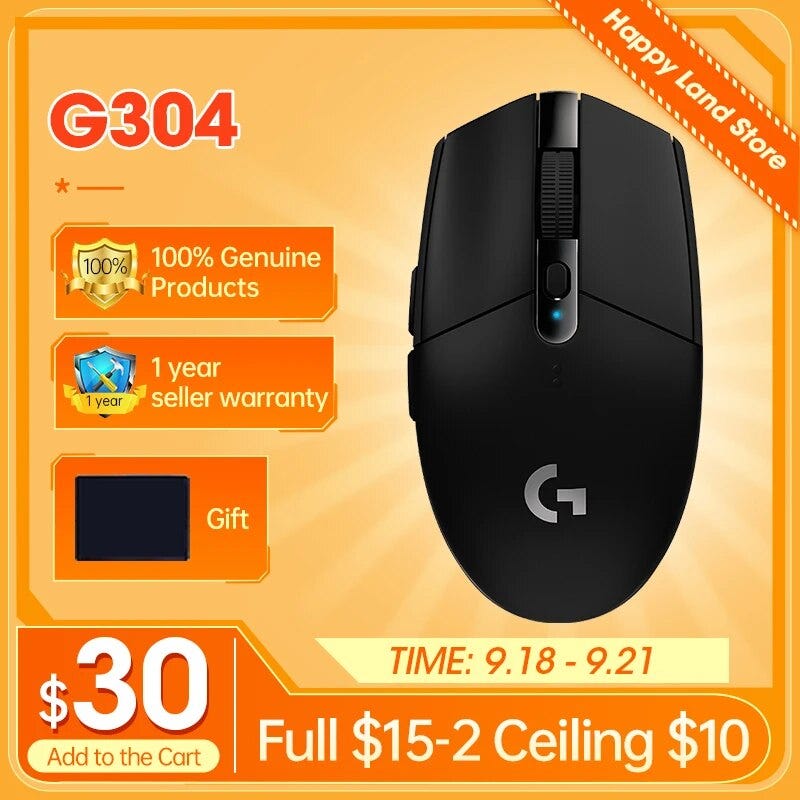 Top 5! Original Logitech G304 / G305 Wireless Gaming Mouse PC Gamer 12000DPI Hero Sensor RGB Usb ...