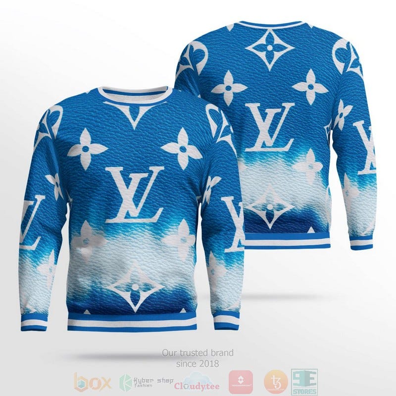 Louis Vuitton Blue Lv Christmas Sweater | by KYBERSHOP FASHION STORE ...