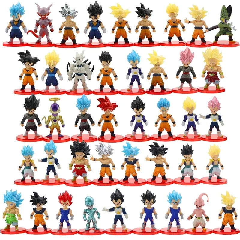 Top 10! 21pcs/lot Dragon Ball Mini Figure Super Saiyan Goku Vegeta ...