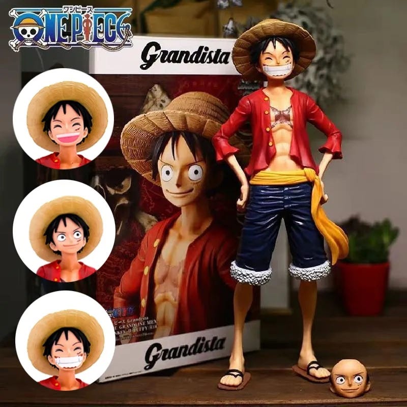 Hot Deals! NEW 28cm One Piece Anime Figure Confident Smiley Luffy Three ...