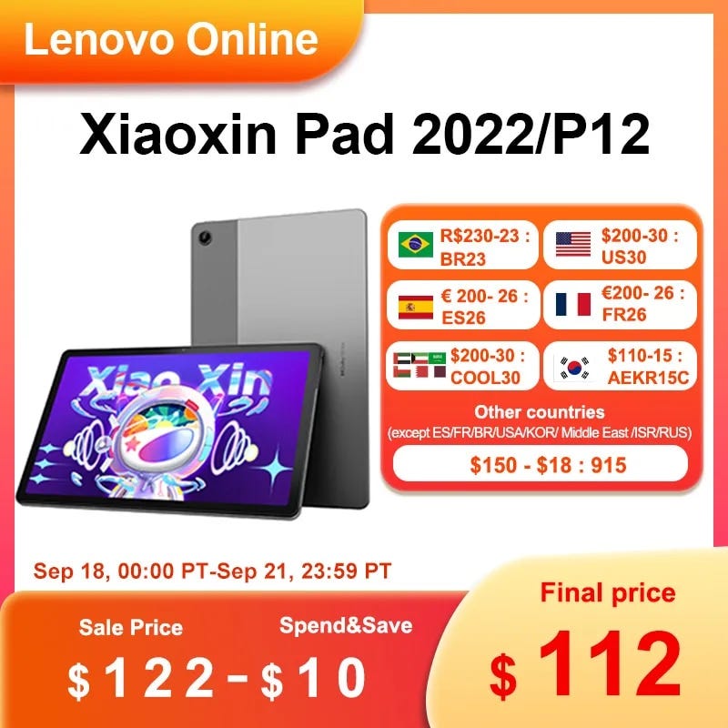 Best Price! Global Firmware Original Lenovo P12 2022 Snapdragon 680 Octa Core Android 12 10.6 ...