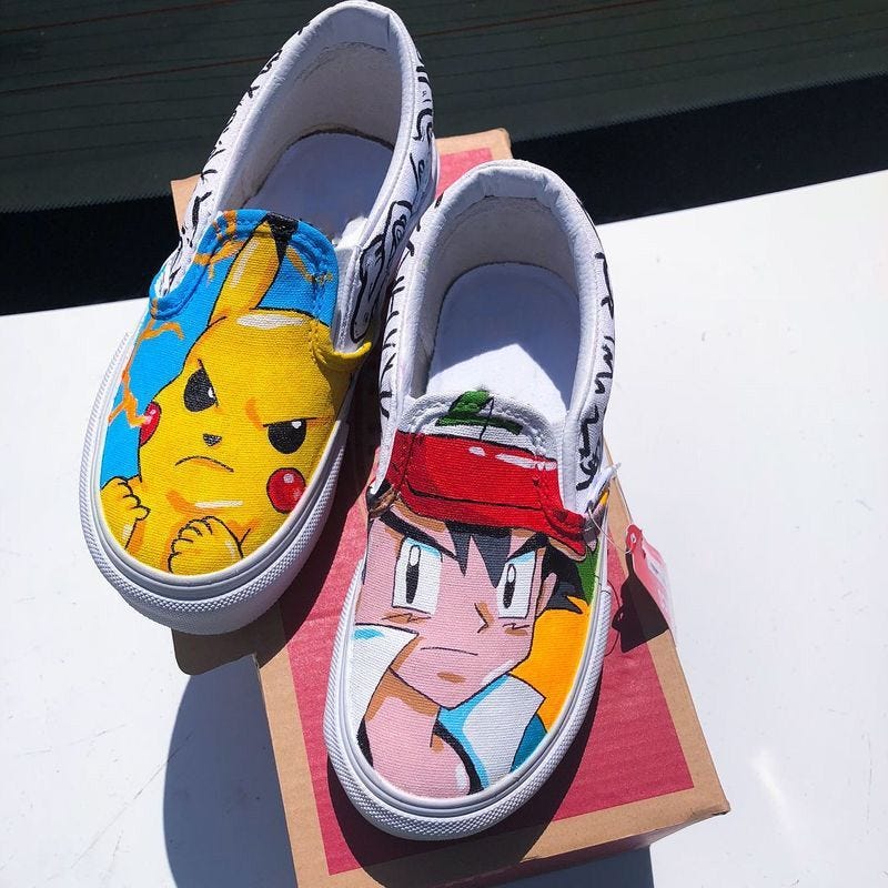 Pokemon Pikachu 1 Slip On Shoes 2024 Style Design By Facetotes Fashion ...