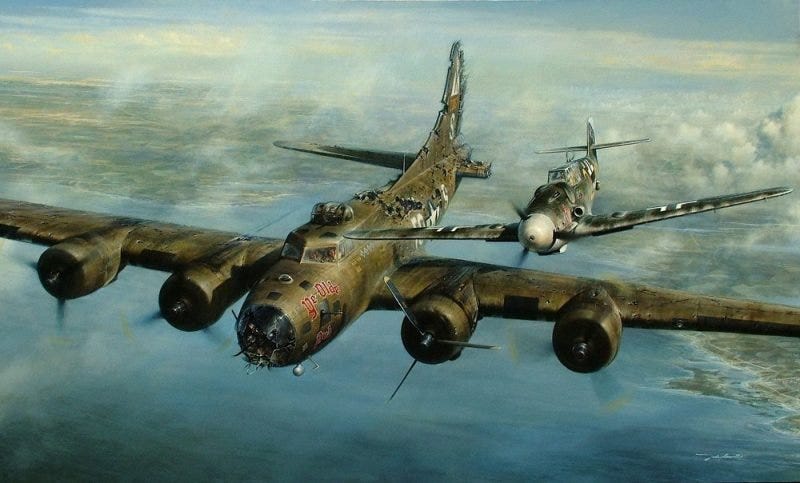When a German fighter escorted a US bomber to safety in World War II ...
