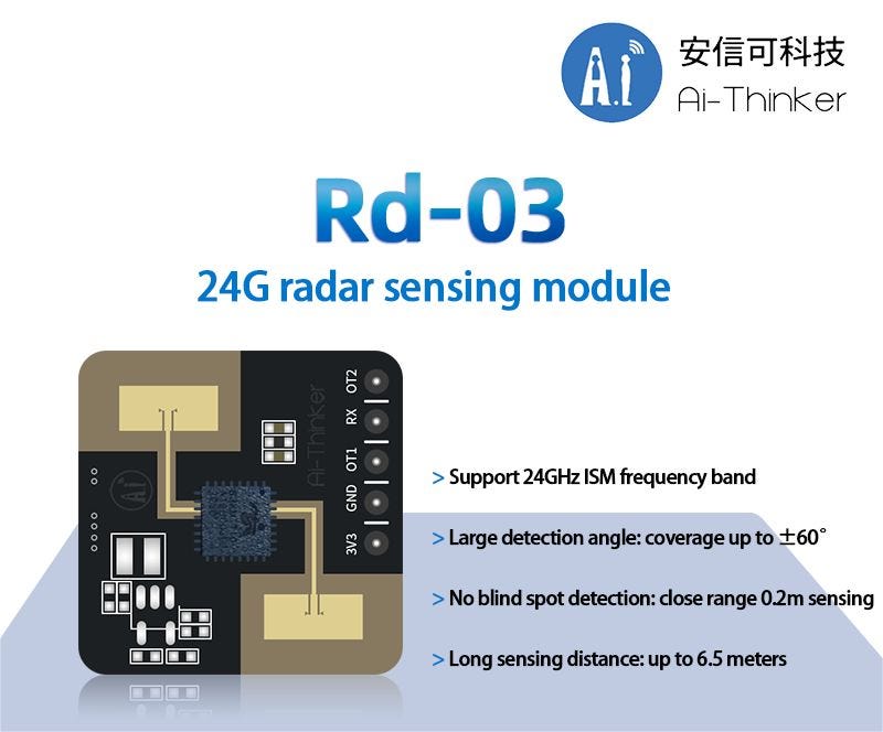 Ai-Thinker 24G radar module Rd-03 use with STM32 to make a simple human body induction radar ...