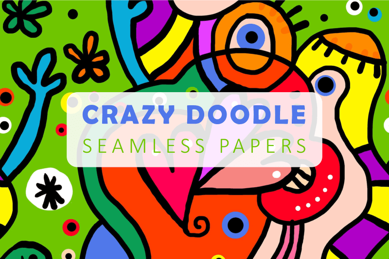 Seamless Crazy Hand Drawn Doodle Papers - Miamingle - Medium
