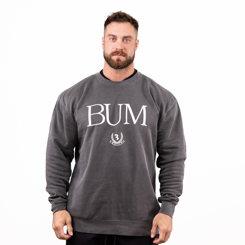 Chris Bumstead Sweatshirts — Bum Grey Long Sleeve Sweatshirt - Chris ...