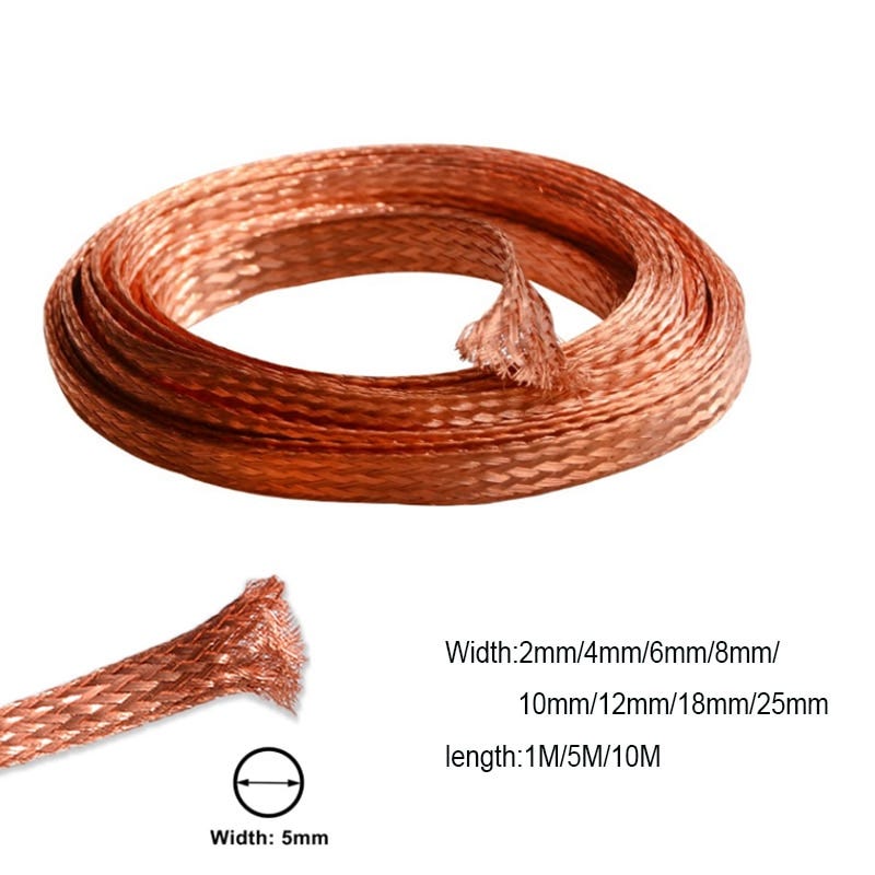 Best Price! 1M 5M 10M Pure Coppers Braided Ground Strip Wire Expandable ...