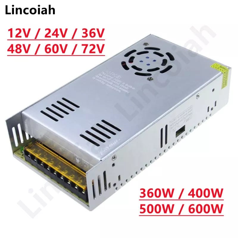 Hot Review! 12V 24V 36V 48V 60V 72V 360W 400W 500W 600W Switching Power Supply Source ...