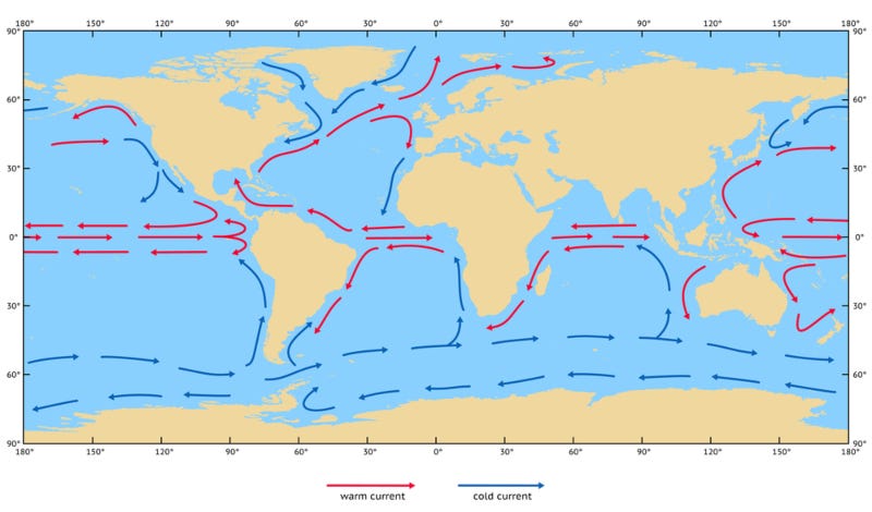 World Map Ocean Currents