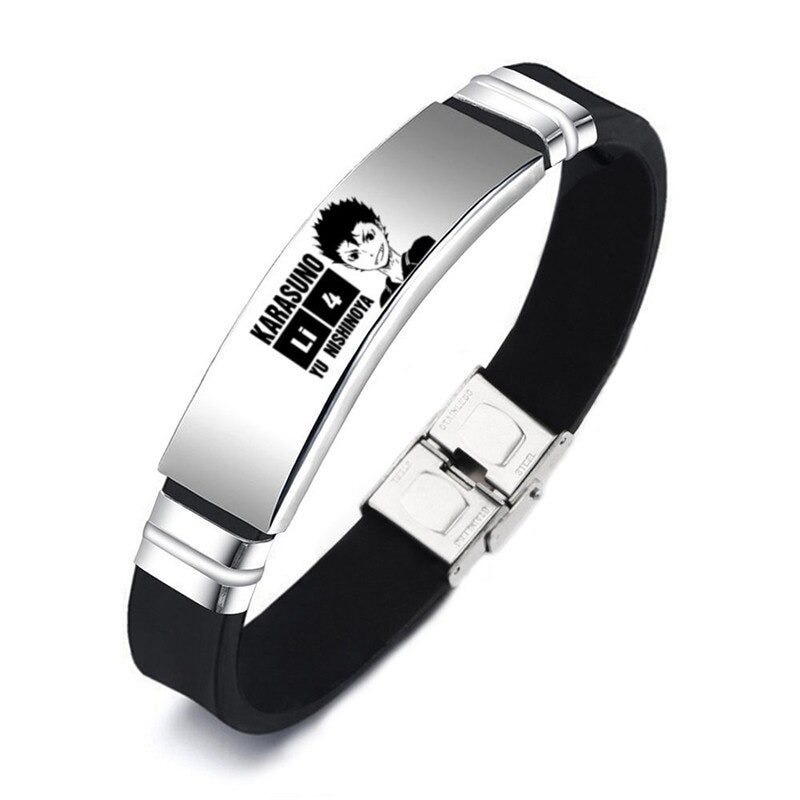 Haikyuu Bracelet Merch — Yu Nishinoya Bracelet Leather Stainless Steel ...