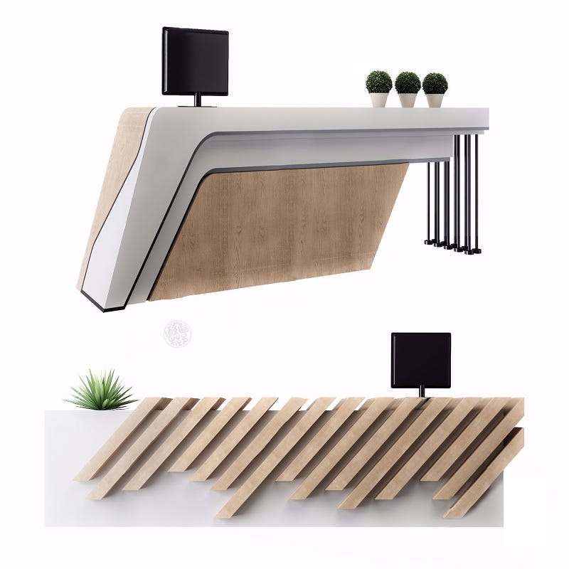 Custom Wood Reception Desk - iGOLDENOF Furniture - Medium