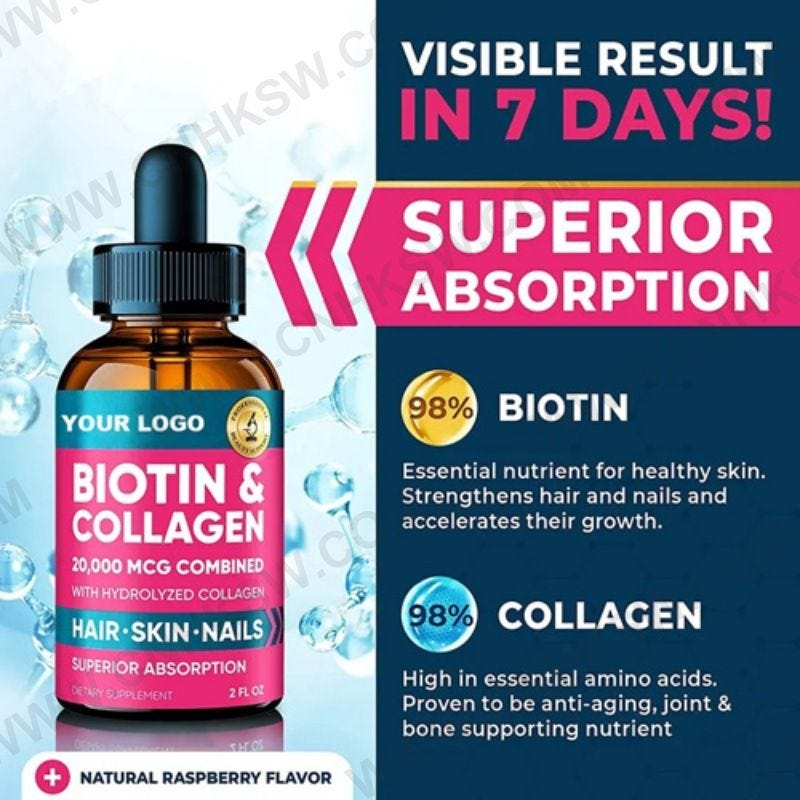 Natural Hair Growth Essential Biotin Collagen Liquid Drops | by ...