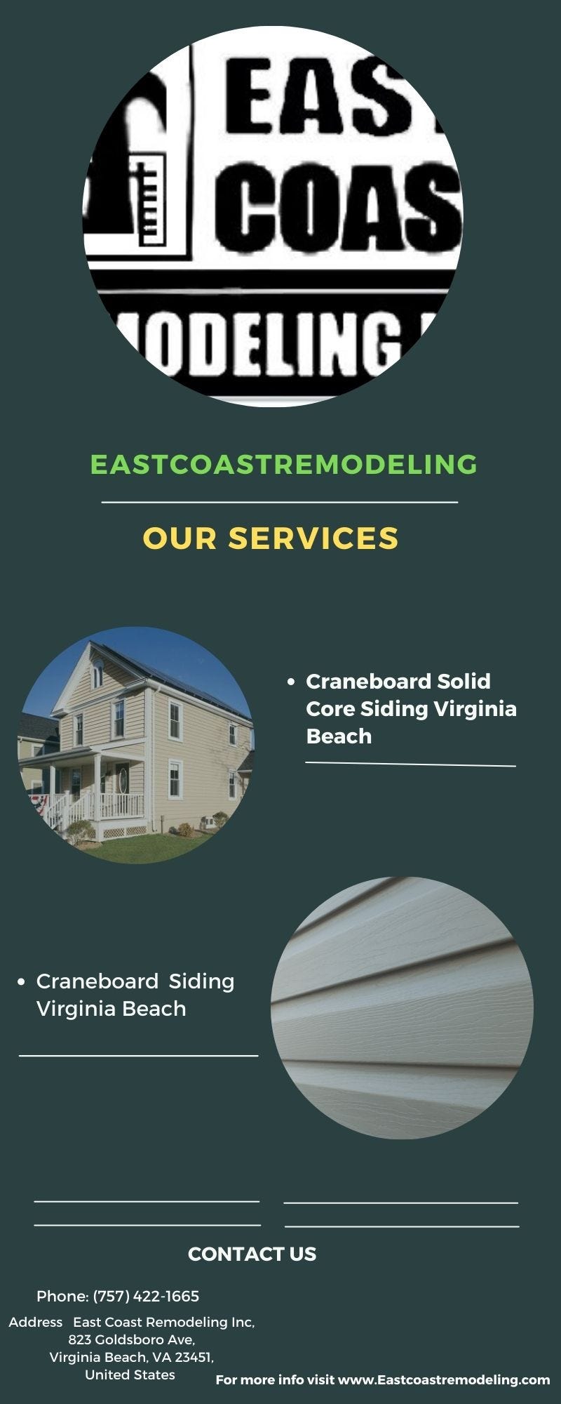 Craneboard Solid Core Siding Virginia Beach I call 757.422.1665 ...