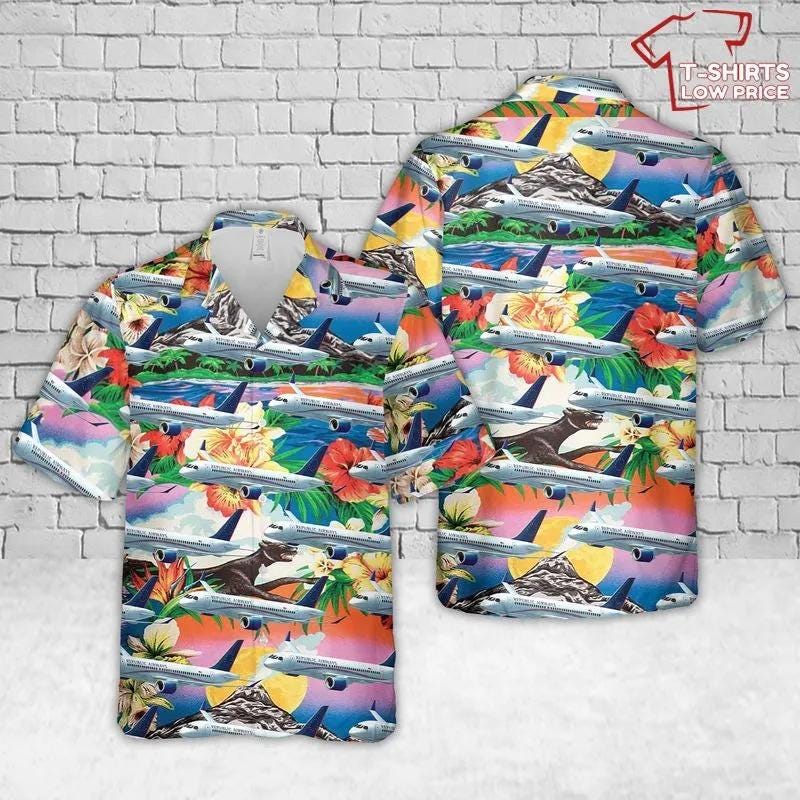 Republic Airways Embraer 175 Button Up Hawaiian Shirt | by Lottie ...