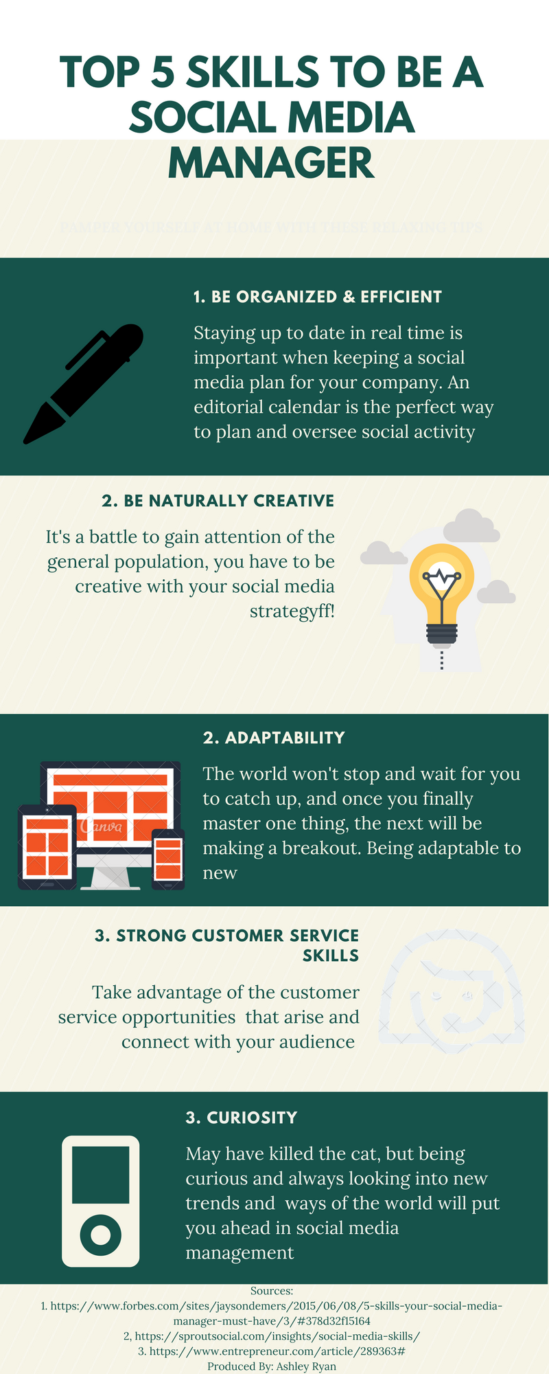 Top 5 Skills To Be A Social Media Manager Canva Infographic | by Ashley ...
