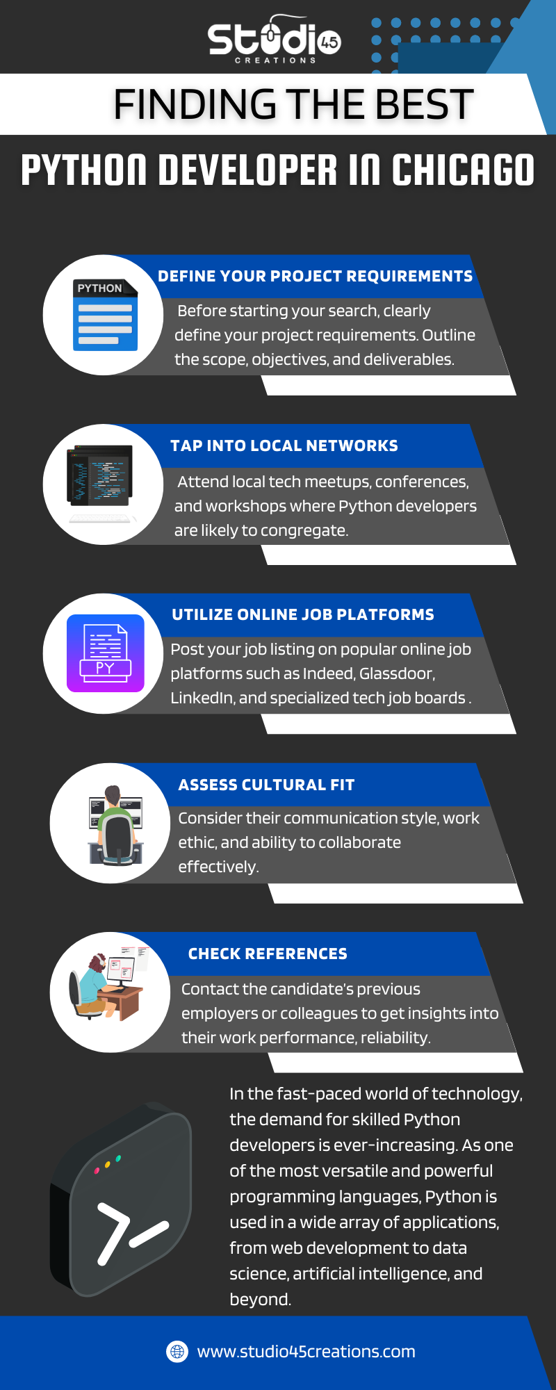 Finding The Best Python Developer In Chicago - Studio45 Creations - Medium