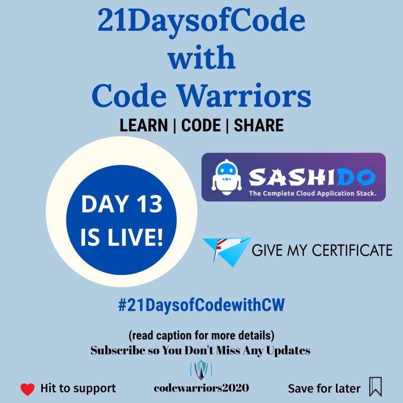 21 days of Code with Code Warriors — Day 13 | by Mayank Bajaj | Medium