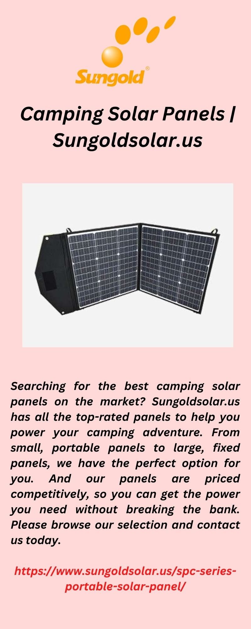 Camping Solar Panels | Sungoldsolar.us - Shenzhensungold - Medium