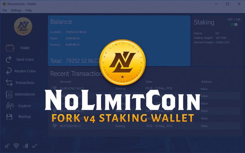 NoLimitCoin NLC2 Fork v4 Staking Wallet Download | by NoLimitCoin ...