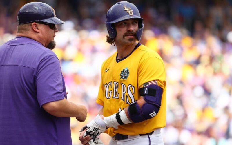 LOOK: LSU designated hitter Hayden Travinski uses pencil bat | by ...