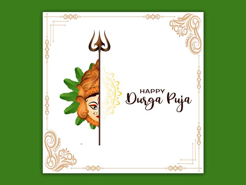 Religious Durga Puja Festival Card Instagram Design Template - Picboot ...