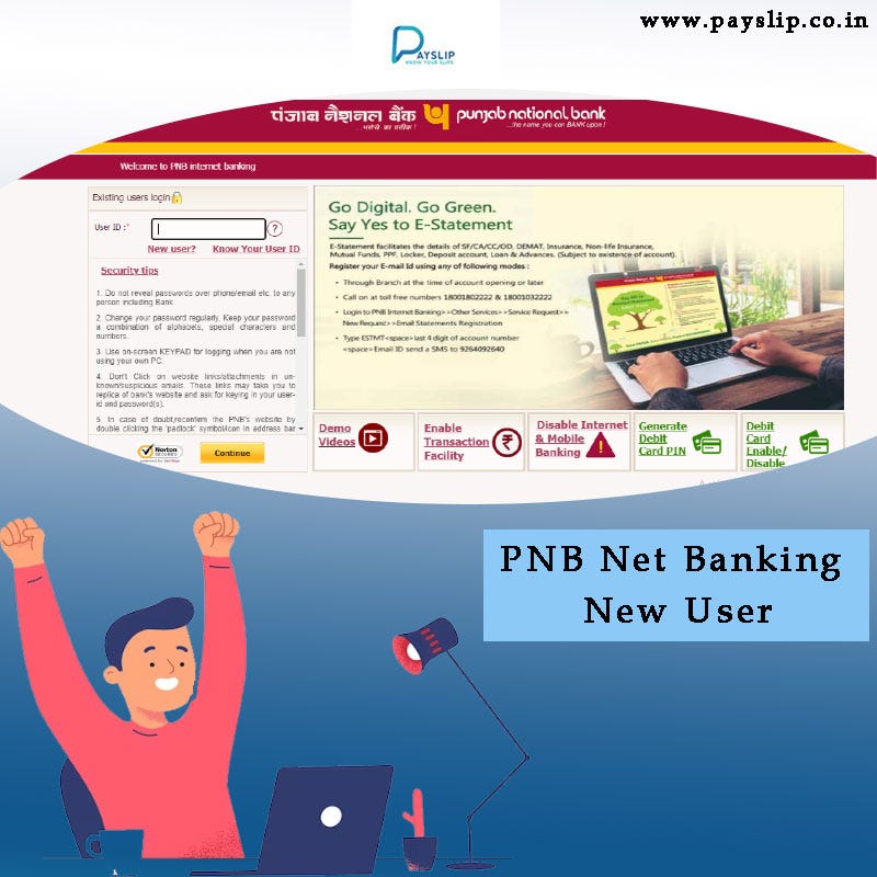 PNB Net Banking New User - Pay Slip - Medium