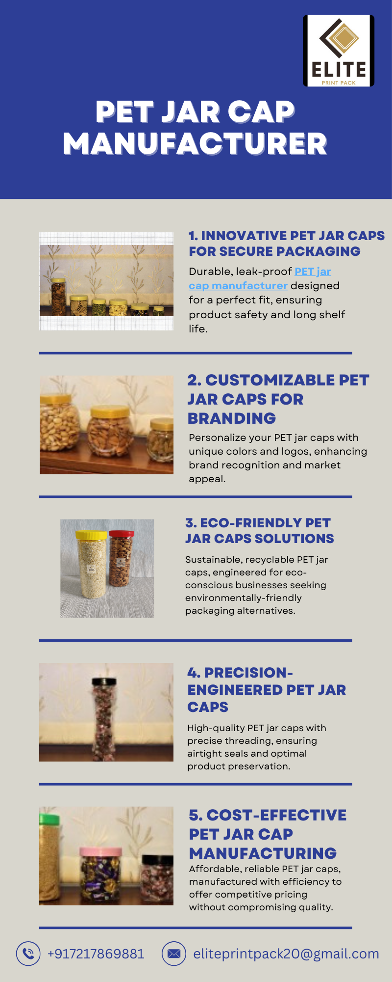 Pet Jar Cap Manufacturer | Elite Print Pack - Elite Print Pack - Medium