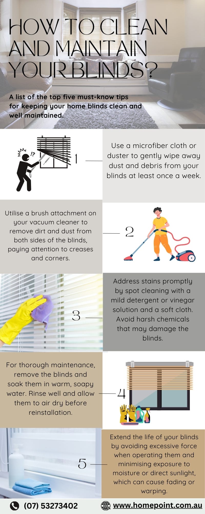 How to Clean and Maintain Your Blinds? - Home Point - Medium
